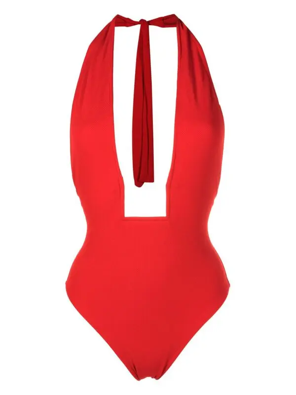 LENNY NIEMEYER Plunging Neck Backless One-piece - Red