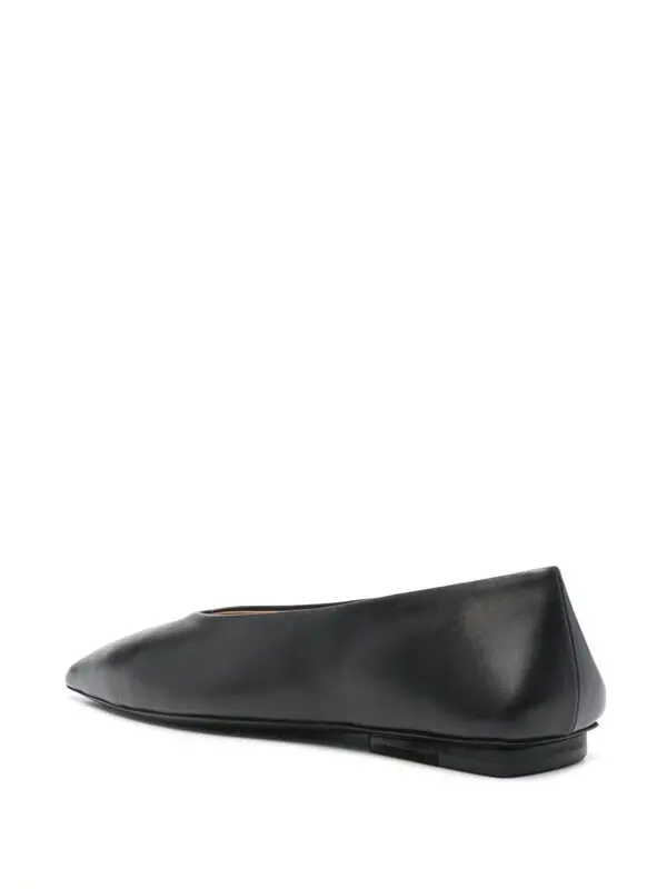 Marsèll Ago Pointed-toe Leather Ballet Flats - Black