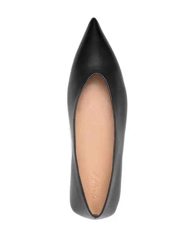 Marsèll Ago Pointed-toe Leather Ballet Flats - Black