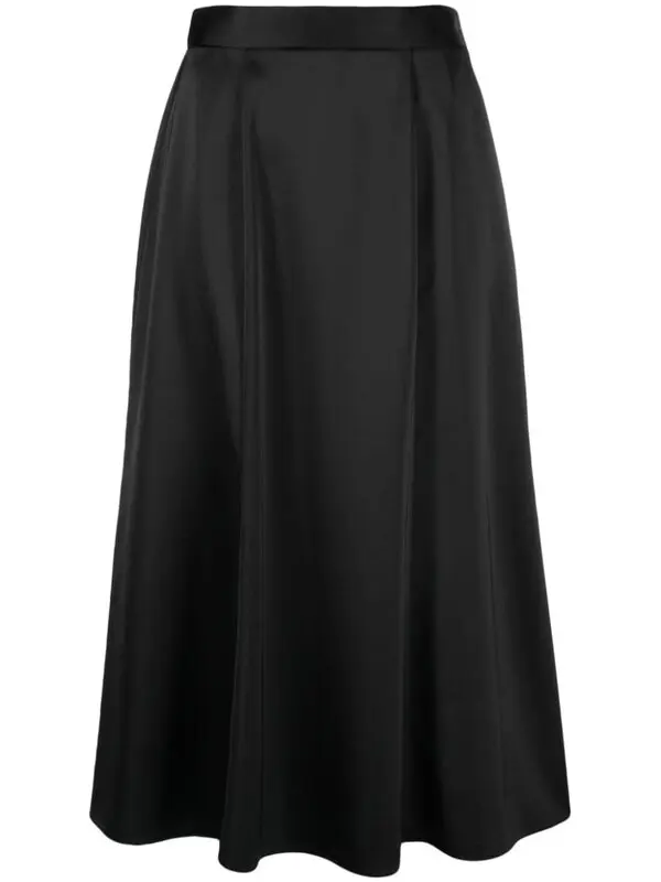 ROBERTO COLLINA A-line Satin Midi Skirt