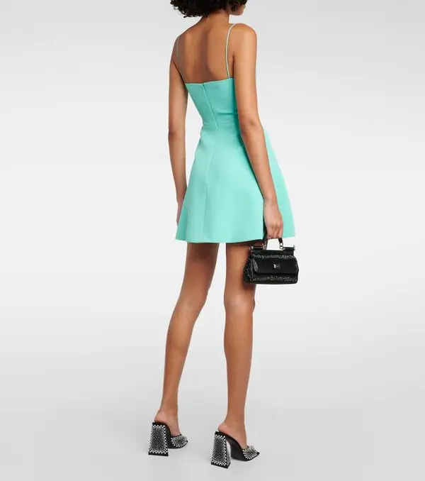 david koma crystal mini dress DAVID KOMA One-sleeve Crystal-embellished Mesh-trimmed Cady Mini Dress - Women - Black Dresses