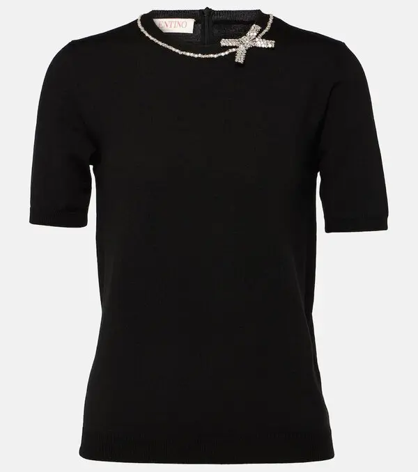 Valentino Garavani Embellished Virgin Wool Top