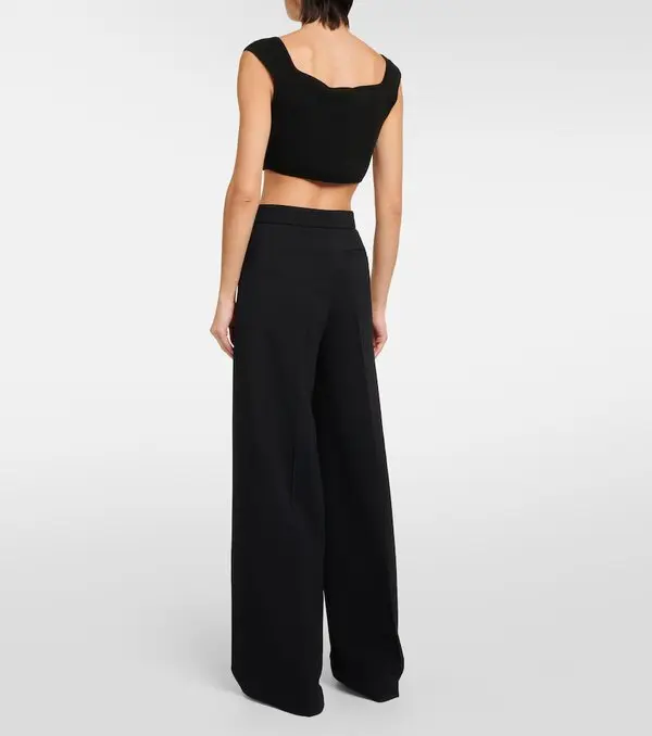 JOSEPH Alan High-rise Cady Wide-leg Pants - Black