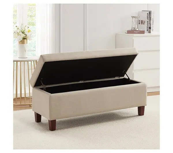 ORNAVO HOME Storage Ottoman Bench With Hinge Li D - One-color