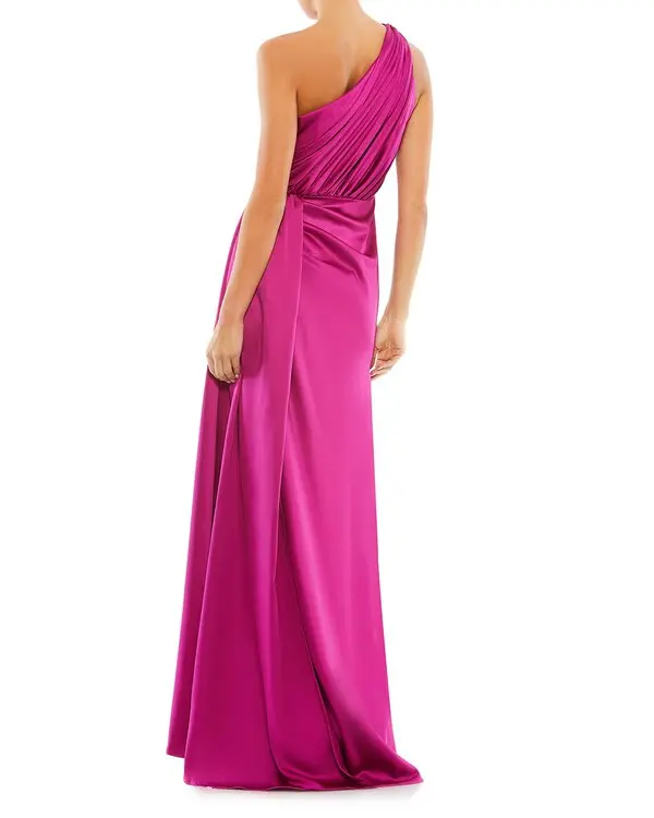 Mac Duggal Draped One-shoulder Gown - Berry