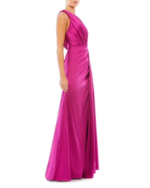 Mac Duggal Draped One-shoulder Gown - Berry