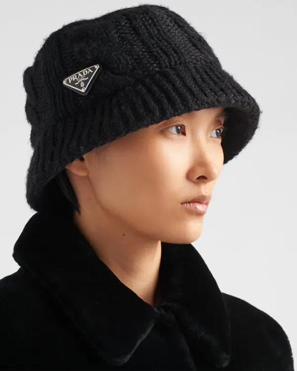 Prada Wool Bucket Hat - Black