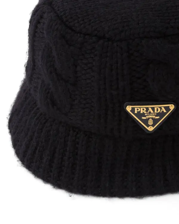 Prada Wool Bucket Hat - Black