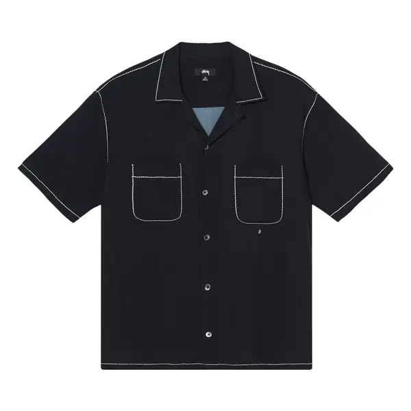 StÜssy Contrast Pick Stitched Shirt - Black