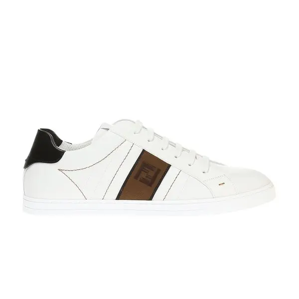 Fendi Leather Low Top Sneakers - White