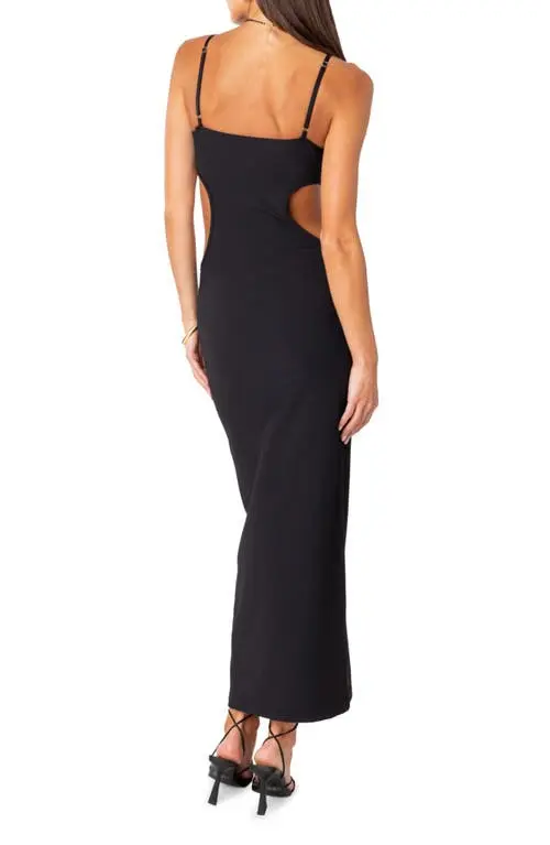 EDIKTED Cutout Ribbed Maxi Dress