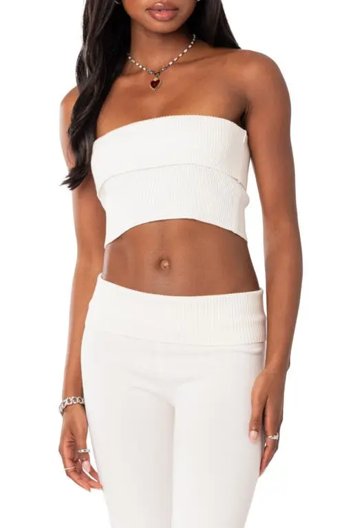 EDIKTED Desiree Foldover Knit Crop Top