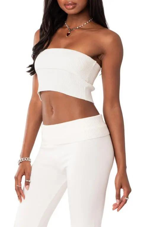 EDIKTED Desiree Foldover Knit Crop Top