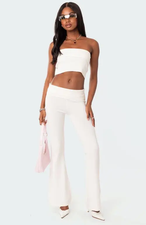 EDIKTED Desiree Foldover Knit Crop Top