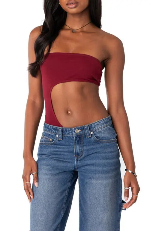 EDIKTED Indy Cutout Strapless Bodysuit