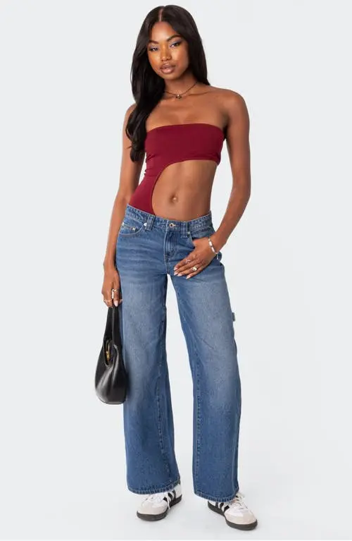 EDIKTED Indy Cutout Strapless Bodysuit