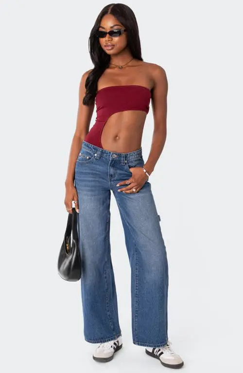 EDIKTED Indy Cutout Strapless Bodysuit