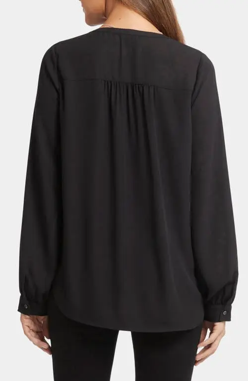 NYDJ Simone Popover Blouse - Black