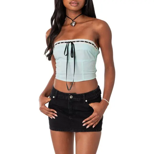EDIKTED Poplin Bustier Top
