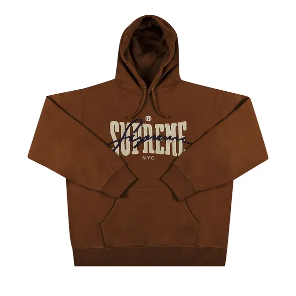 Supreme Embroidered Chenille Hooded Sweatshirt - Brown