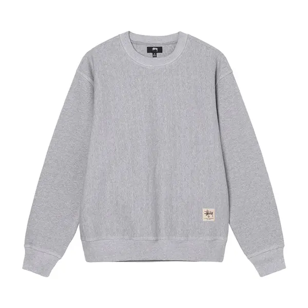 StÜssy Contrast Stitch Label Crew - Grey