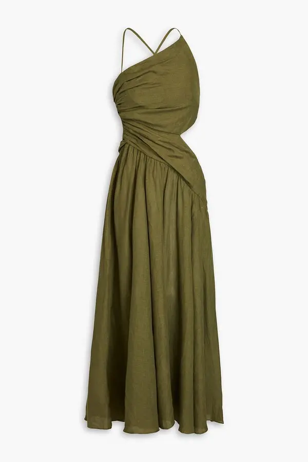 zimmermann green linen dress Zimmermann // White & Green Linen Amari Floral Dress – VSP Consignment