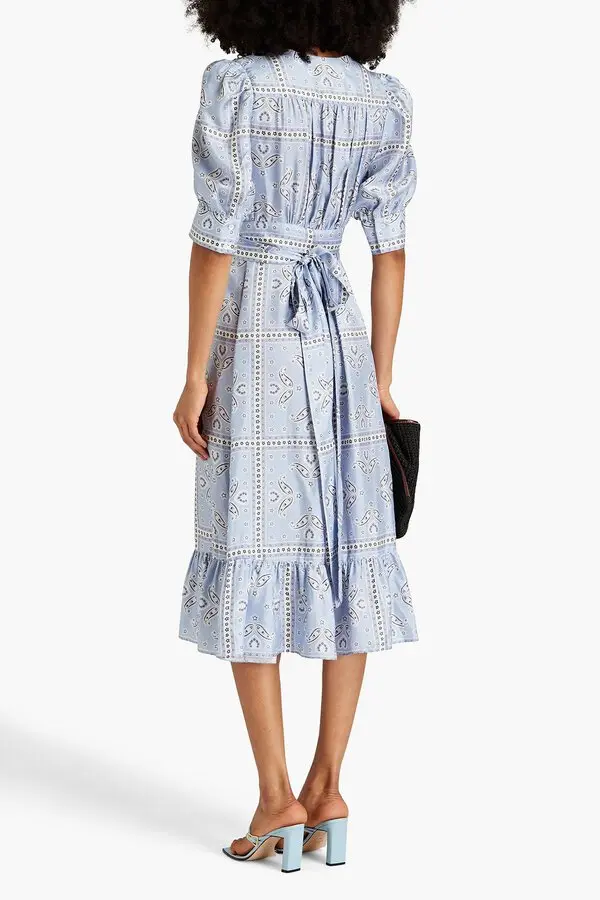 sandro blue floral midi dress Sandro Iseanna Sequin dress