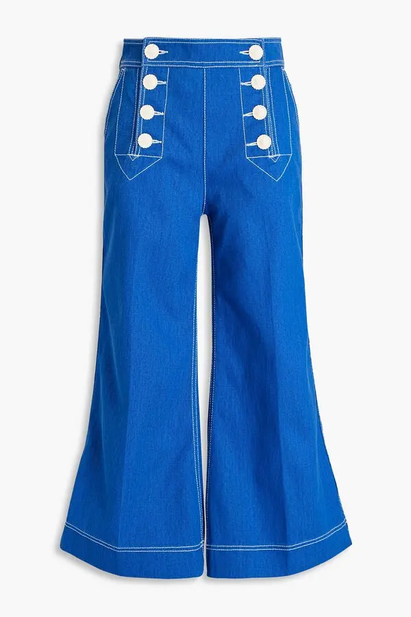 Zimmermann Embroidered Kick-flare Jeans - Bright Blue