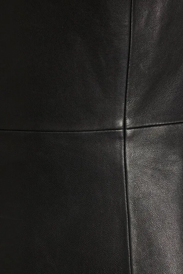 Theory Strapless Leather Mini Dress