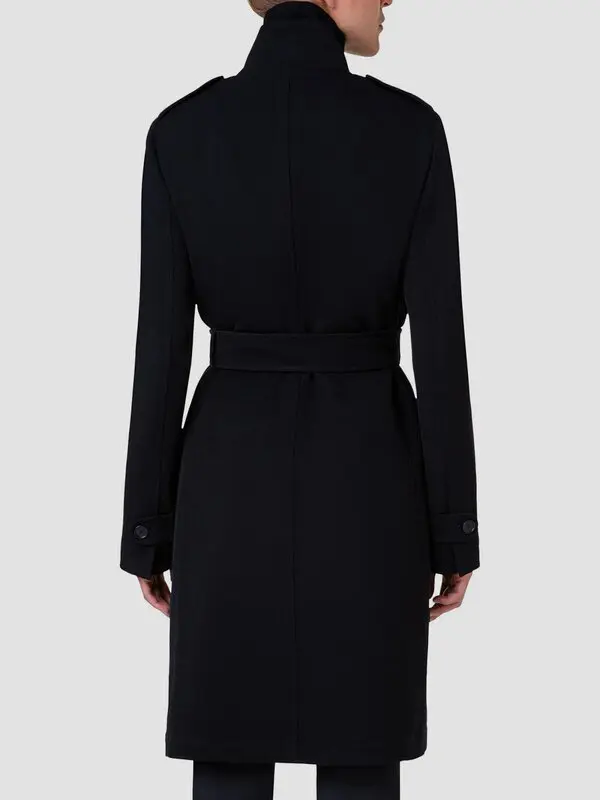 Akris Virgin Wool Belted Long Jacket