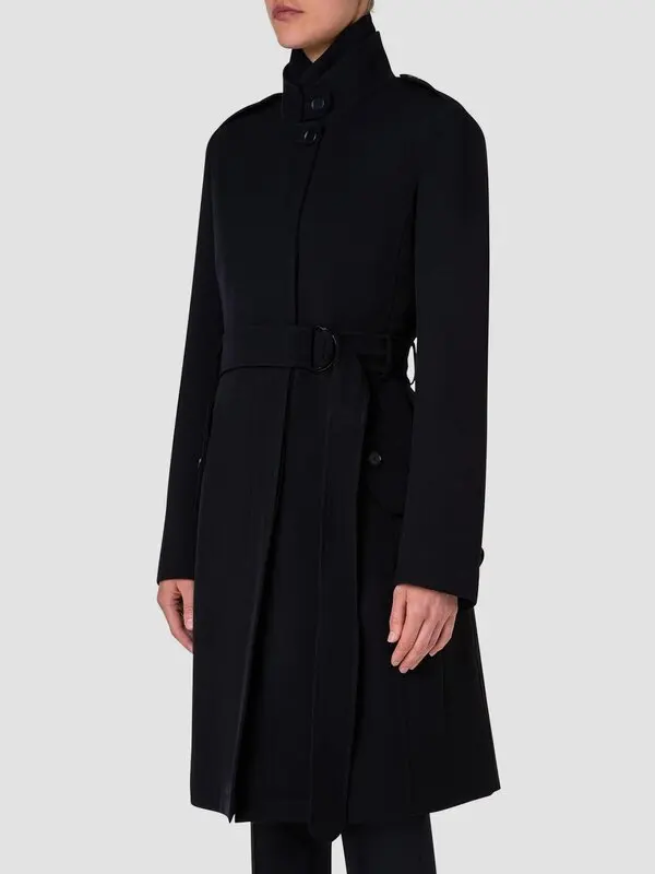 Akris Virgin Wool Belted Long Jacket