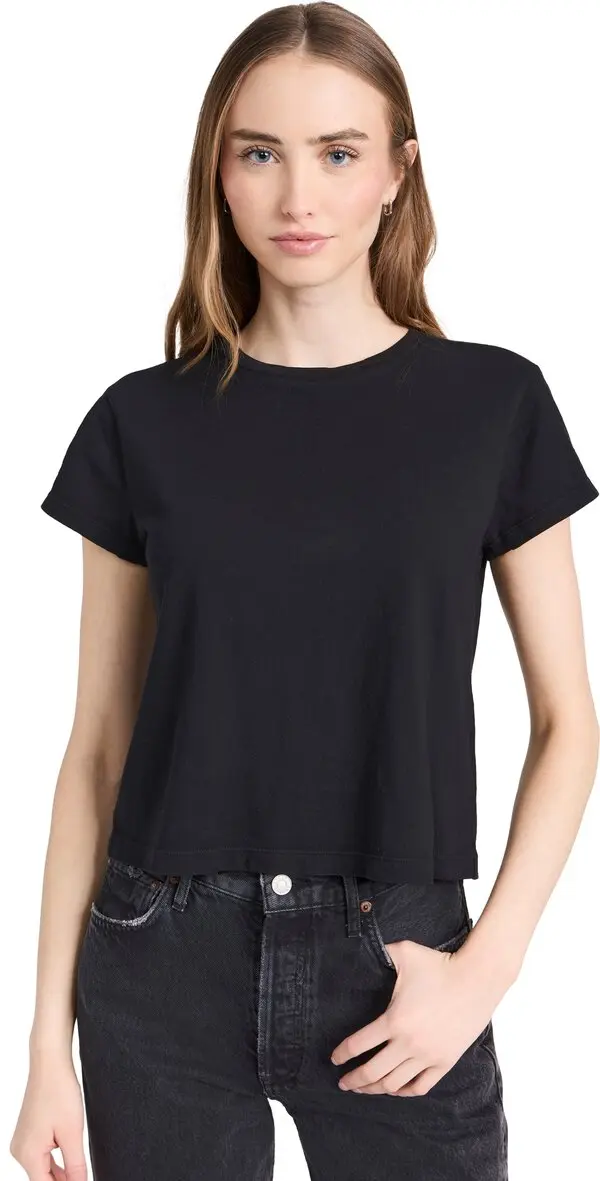 AGOLDE Adine Shrunken Tee - Black