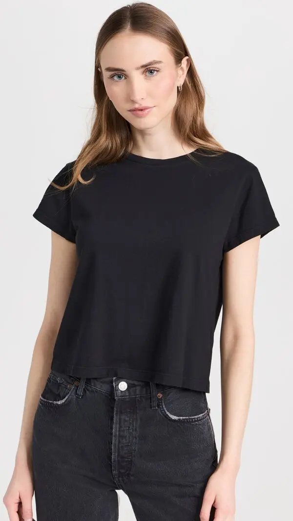 AGOLDE Adine Shrunken Tee - Black