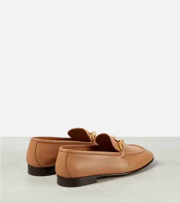JIMMY CHOO Diamond Tilda Leather Loafers - Beige