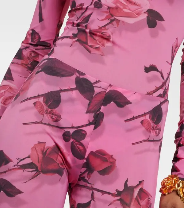 Blumarine Semi-sheer Printed Leggings - Purple