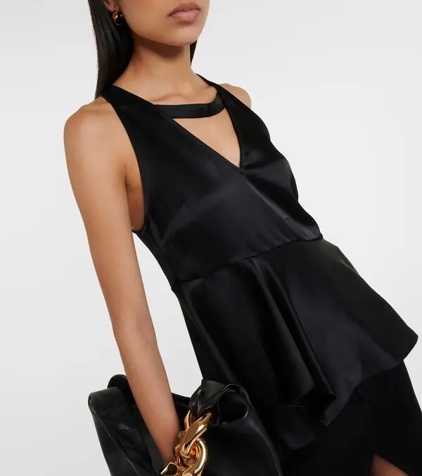 JW Anderson Asymmetrical Draped Satin Top
