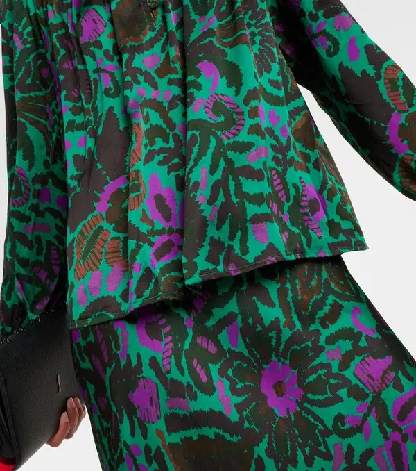 Velvet By Graham & Spencer Reeve Printed Satin Blouse - Multicoloured