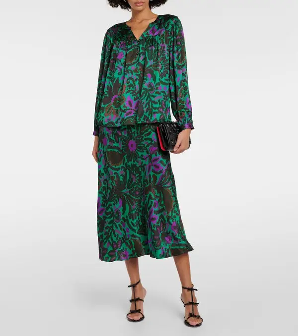 Velvet By Graham & Spencer Reeve Printed Satin Blouse - Multicoloured