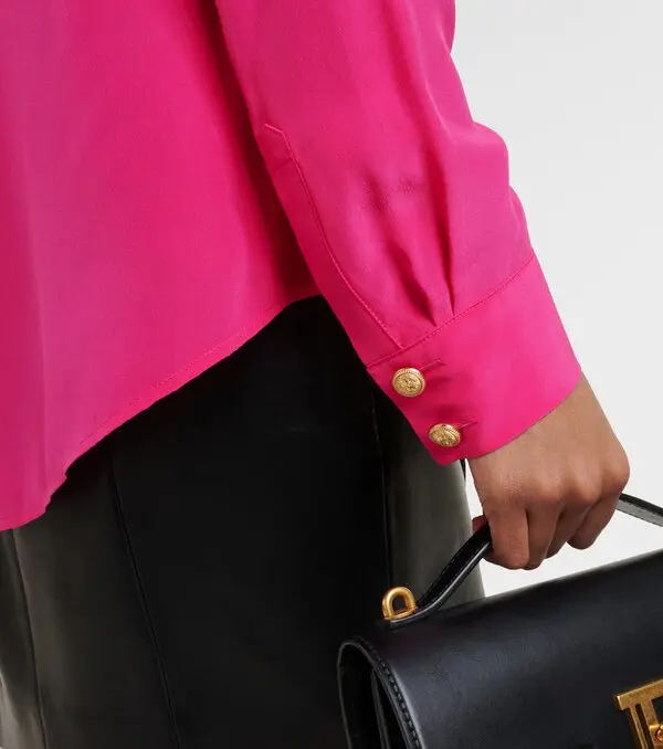 Balmain Silk Crepe De Chine Shirt - Pink
