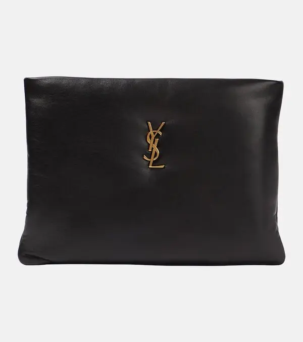 Saint Laurent Calypso Large Leather Pouch