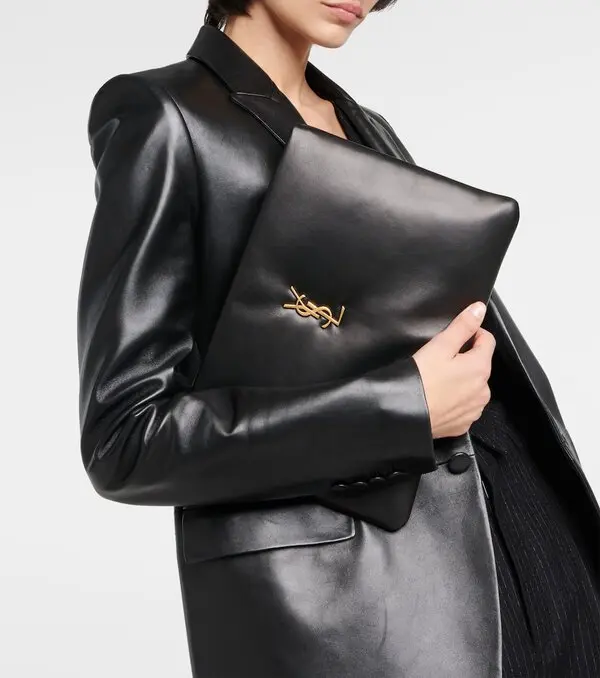 Saint Laurent Calypso Large Leather Pouch