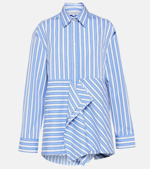 JW Anderson Striped Peplum Shirt - Blue