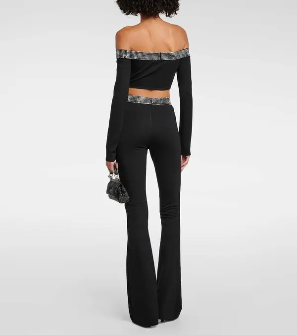 David Koma Crystal-embellished Crop Top