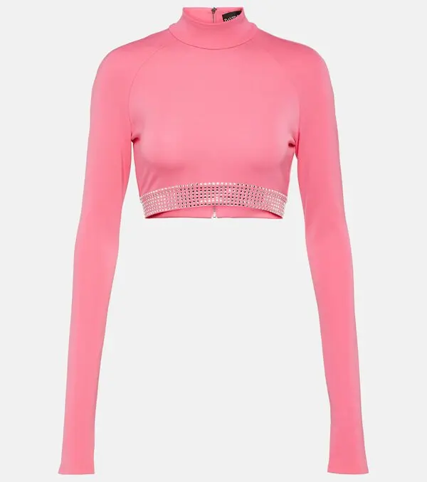 David Koma Embellished Cropped Top
