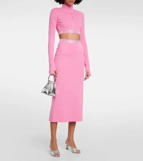 David Koma Embellished Cropped Top