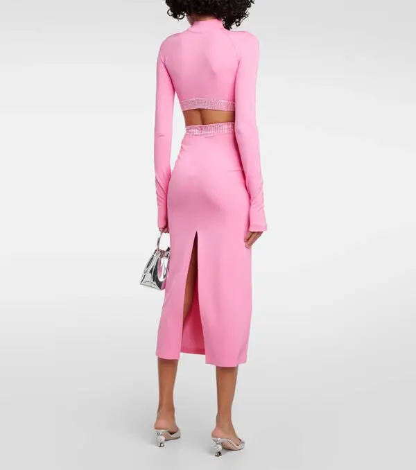 David Koma Embellished Cropped Top