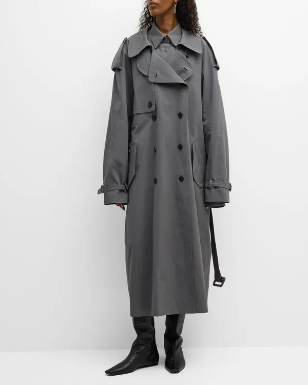 The Row Avio Belted Long Trench Coat Cadet Editorialist