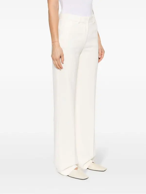 JOSEPH Pressed-crease Flared Trousers - White