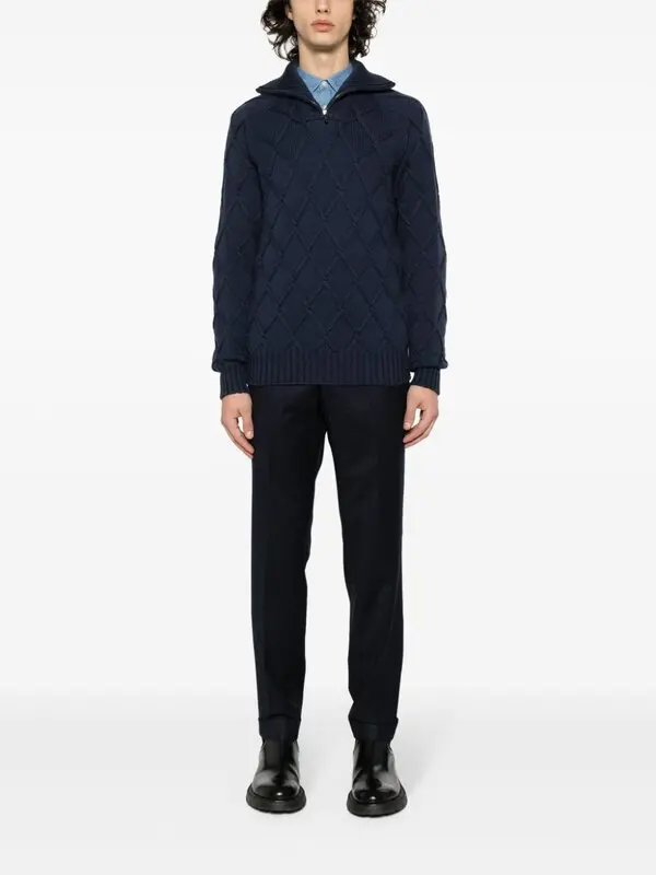 PT TORINO Tailored Virgin Wool Trousers - Blue