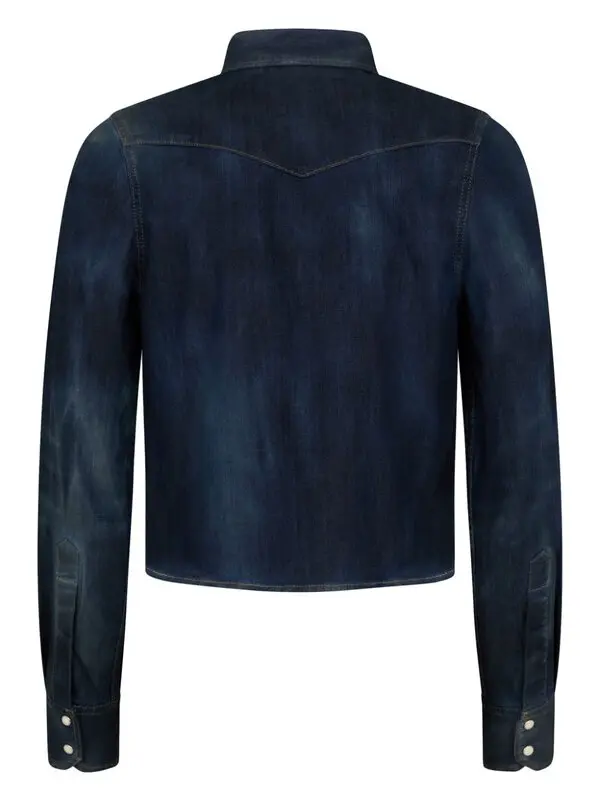 Dsquared2 Logo-tag Cropped Denim Shirt